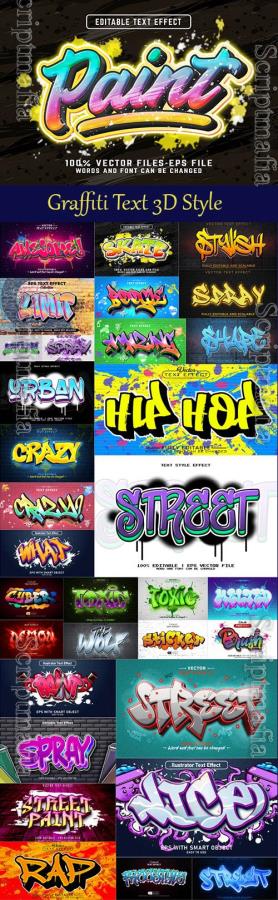 Graffiti text 3d style vector collection » SCRiPTMAFiA.ORG | Download ...